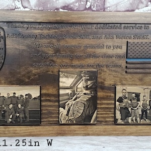 Customizable Law Enforcement Retirement Plaque With Painted Flag or ...