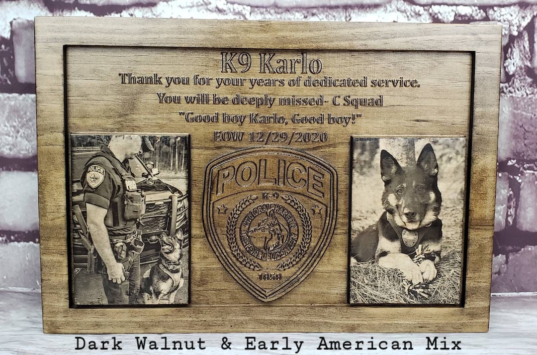 Customizable K9 and Handler Police Officer Law Enforcement Memorial ...