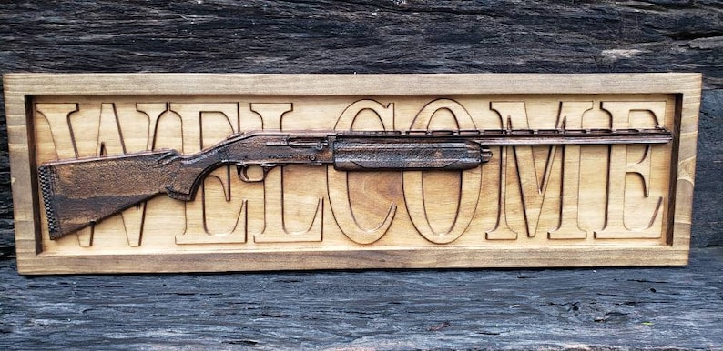 Welcome Shotgun Sign | Etsy