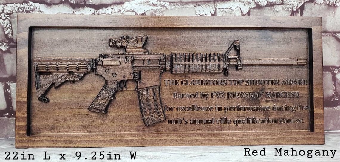 Customizable M4 Military Rifle Plaque - Etsy