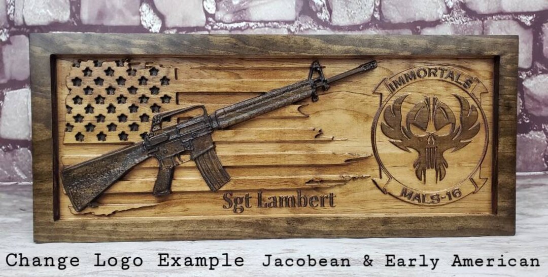 Customizable M16 Rifle With American Flag & Custom Logo of Your Choice ...