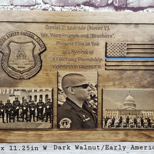 Customizable Law Enforcement Retirement Plaque With Painted Flag or ...