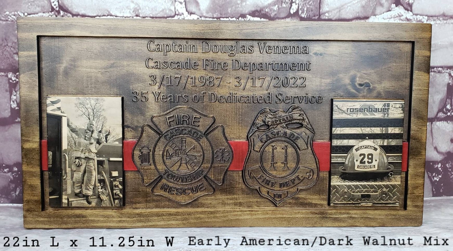 Customizable Firefighter of the Year Plaque Fire Department Retirement ...