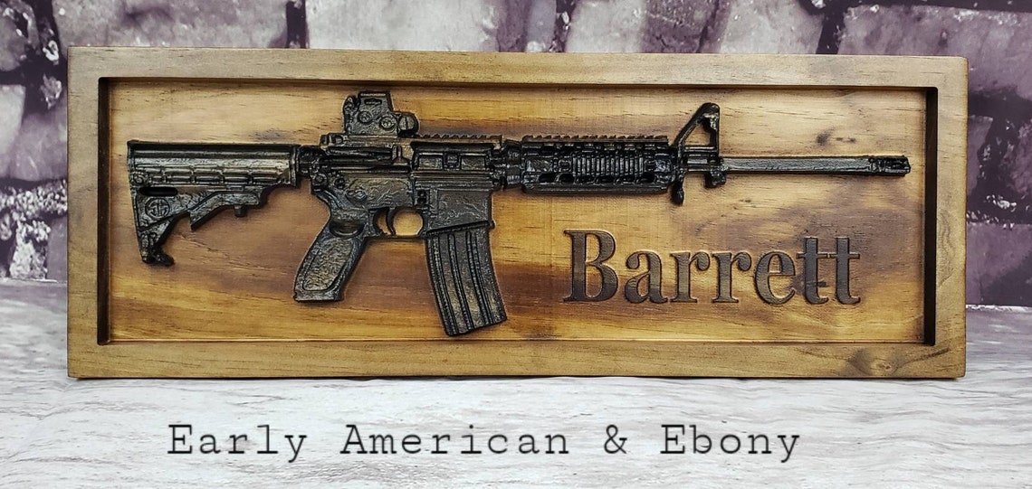 Wooden AR-15 Rifle AR-15 Rifle Sign Wooden Gun Decor Hunting | Etsy