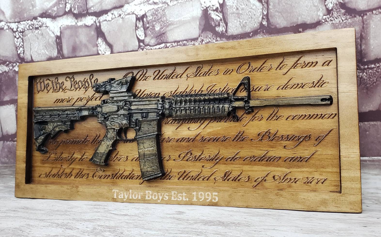 Customizable M4 Military Rifle With the Constitution Behind It - Etsy
