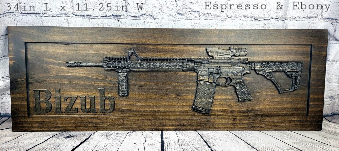 Wooden AR-15 Rifle AR-15 Rifle Sign Wooden Gun Decor Hunting Rifle Gun ...
