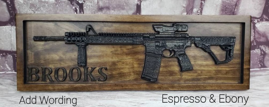 Wooden AR-15 Rifle AR-15 Rifle Sign Wooden Gun Decor Hunting Rifle Gun ...