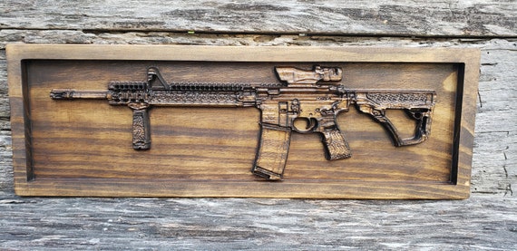 Wooden AR-15 Rifle AR-15 Rifle Sign Wooden Gun Decor Hunting | Etsy