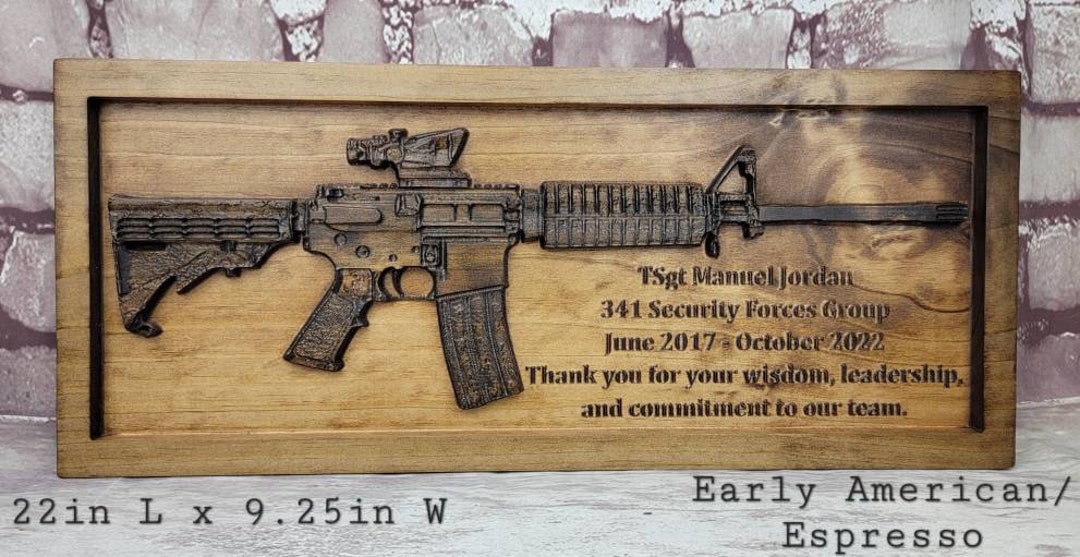 Customizable M4 Military Rifle Plaque - Etsy