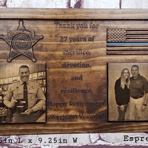Customizable Law Enforcement Retirement Plaque With Painted - Etsy