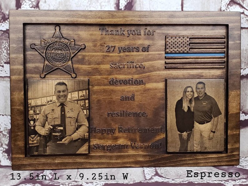 Customizable Law Enforcement Retirement Plaque With Painted - Etsy