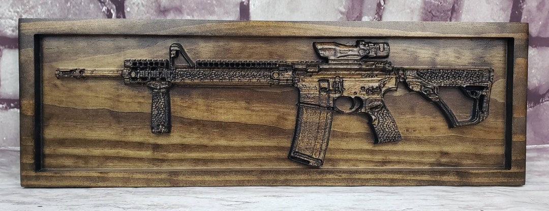 Wooden AR-15 Rifle AR-15 Rifle Sign Wooden Gun Decor Hunting - Etsy