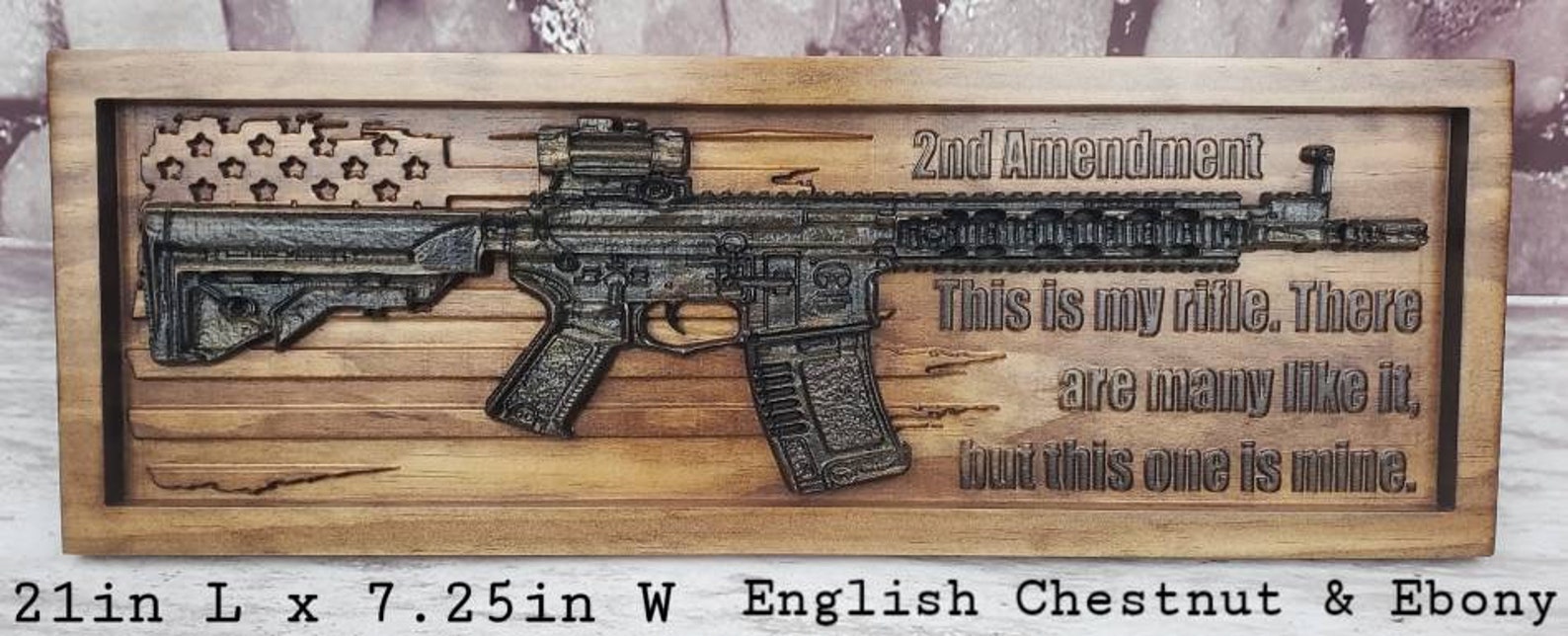 AR-15 Rifle With Distressed Flag & Custom Wording or Logo - Etsy
