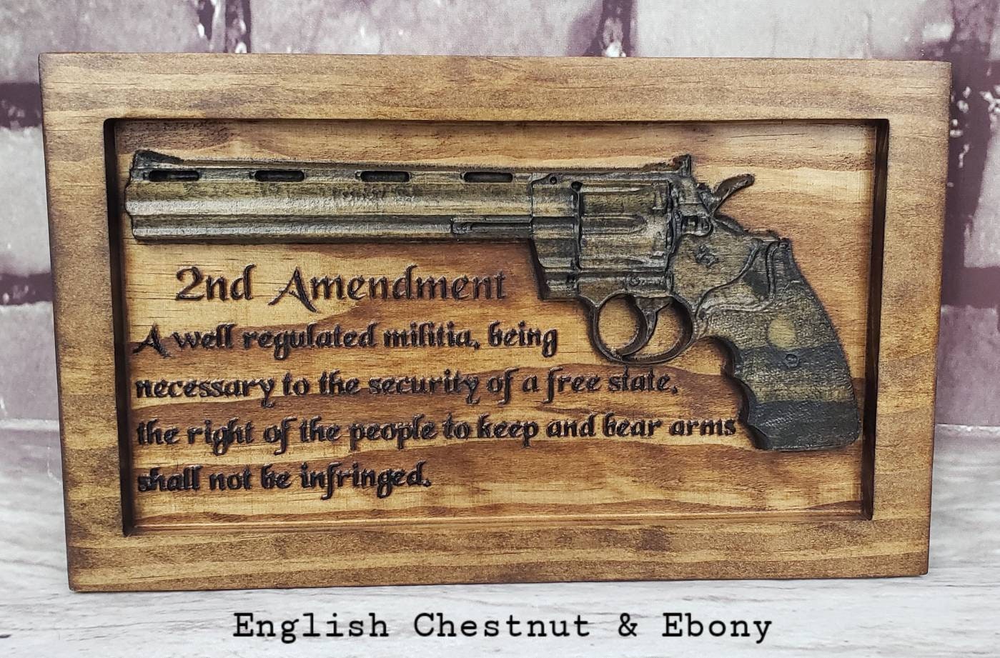 Handgun Sign With Second Amendment Wooden Gun Decor Man Cave | Etsy