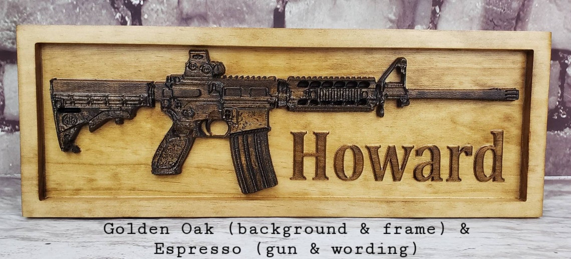 Wooden AR-15 Rifle AR-15 Rifle Sign Wooden Gun Decor Hunting | Etsy