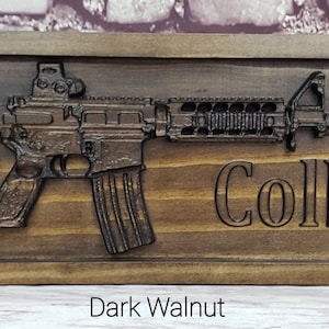 Wooden AR-15 Rifle AR-15 Rifle Sign Wooden Gun Decor Hunting Rifle Gun ...