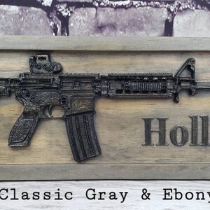 Wooden AR-15 Rifle AR-15 Rifle Sign Wooden Gun Decor Hunting Rifle Gun ...