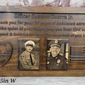 Customizable Law Enforcement Retirement Plaque With Painted American ...