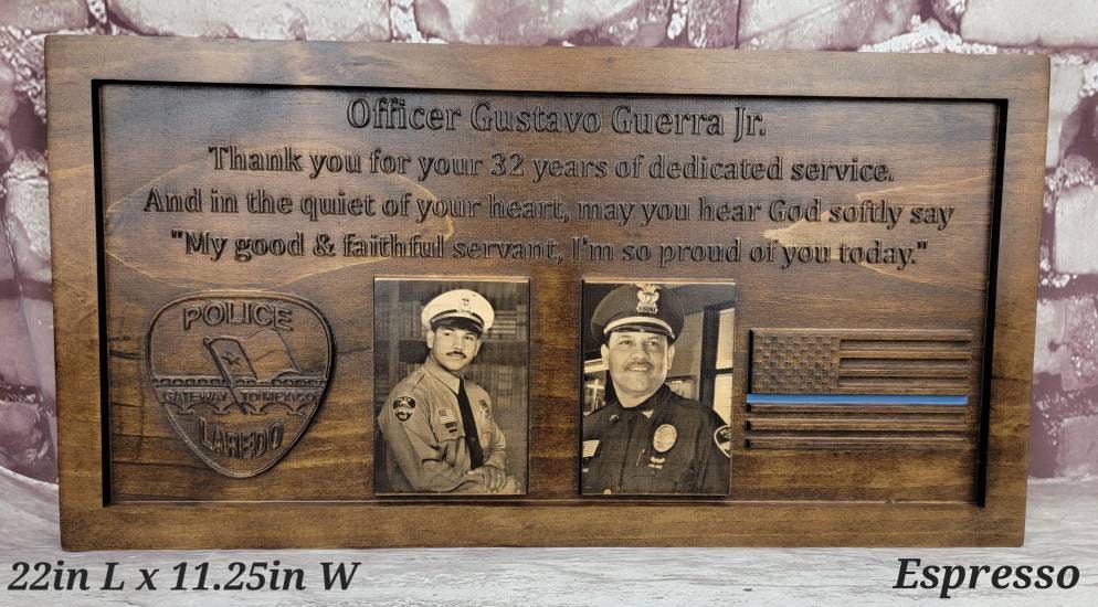 Customizable Law Enforcement Retirement Plaque With Painted American ...