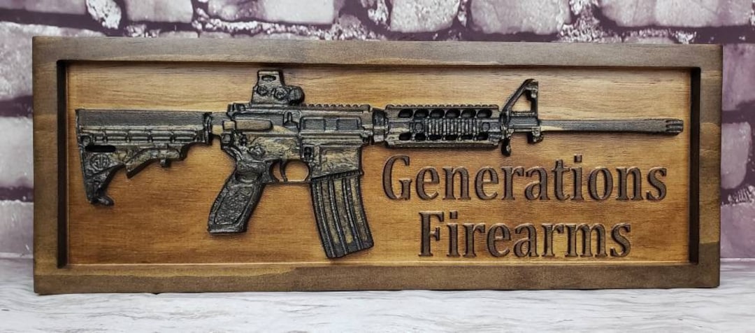 Engraved Wooden AR-15 Rifle Sign, Man Cave Decor - Etsy