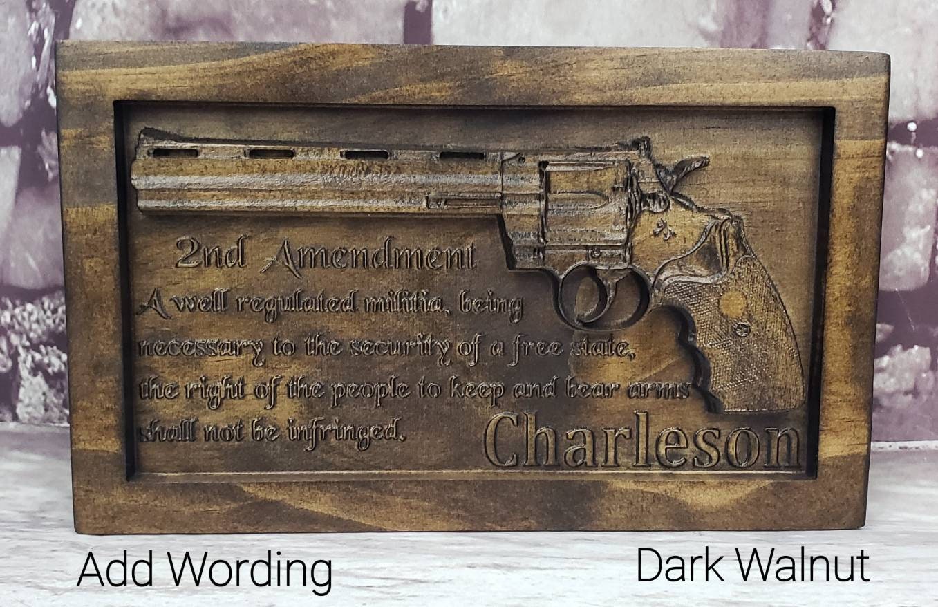 Handgun Sign With Second Amendment Wooden Gun Decor Man Cave | Etsy