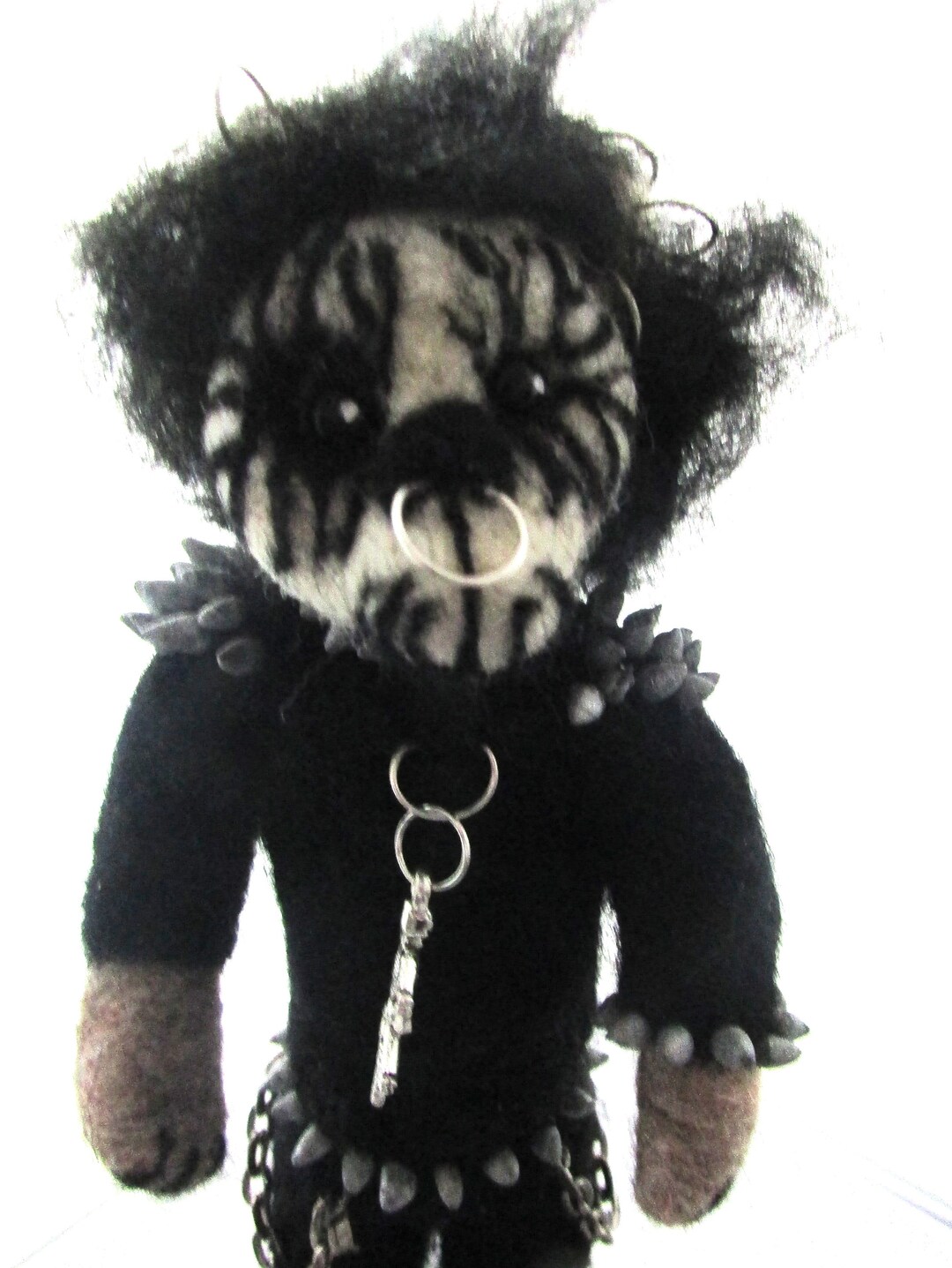 Gothic Corpse Paint Teddy Bear Handmade Gothic Black Metal Gift Needle ...