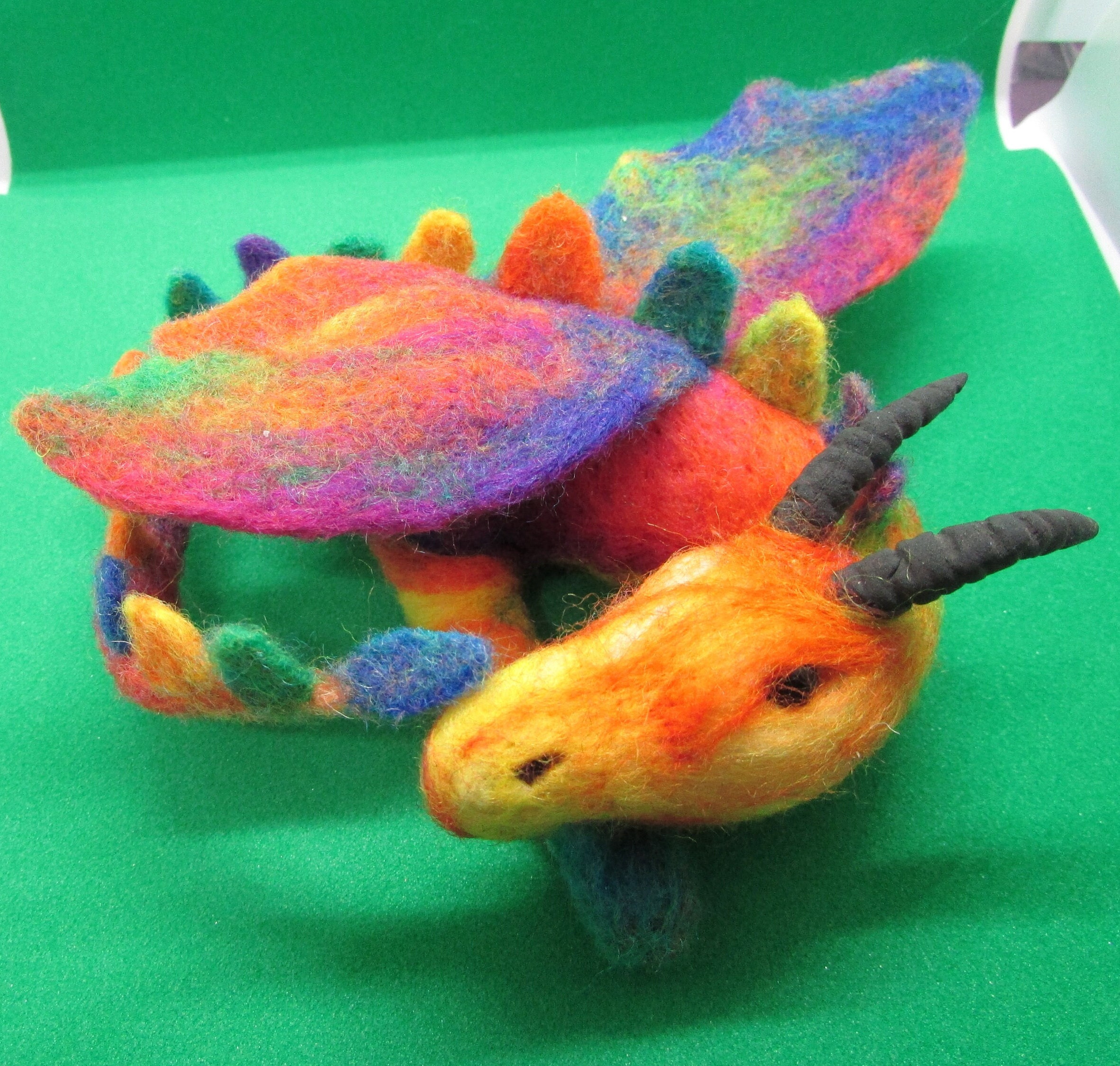 Sleeping Dragon Lucky Rainbow Dragon Needle Felted Baby Dragon - Cute ...