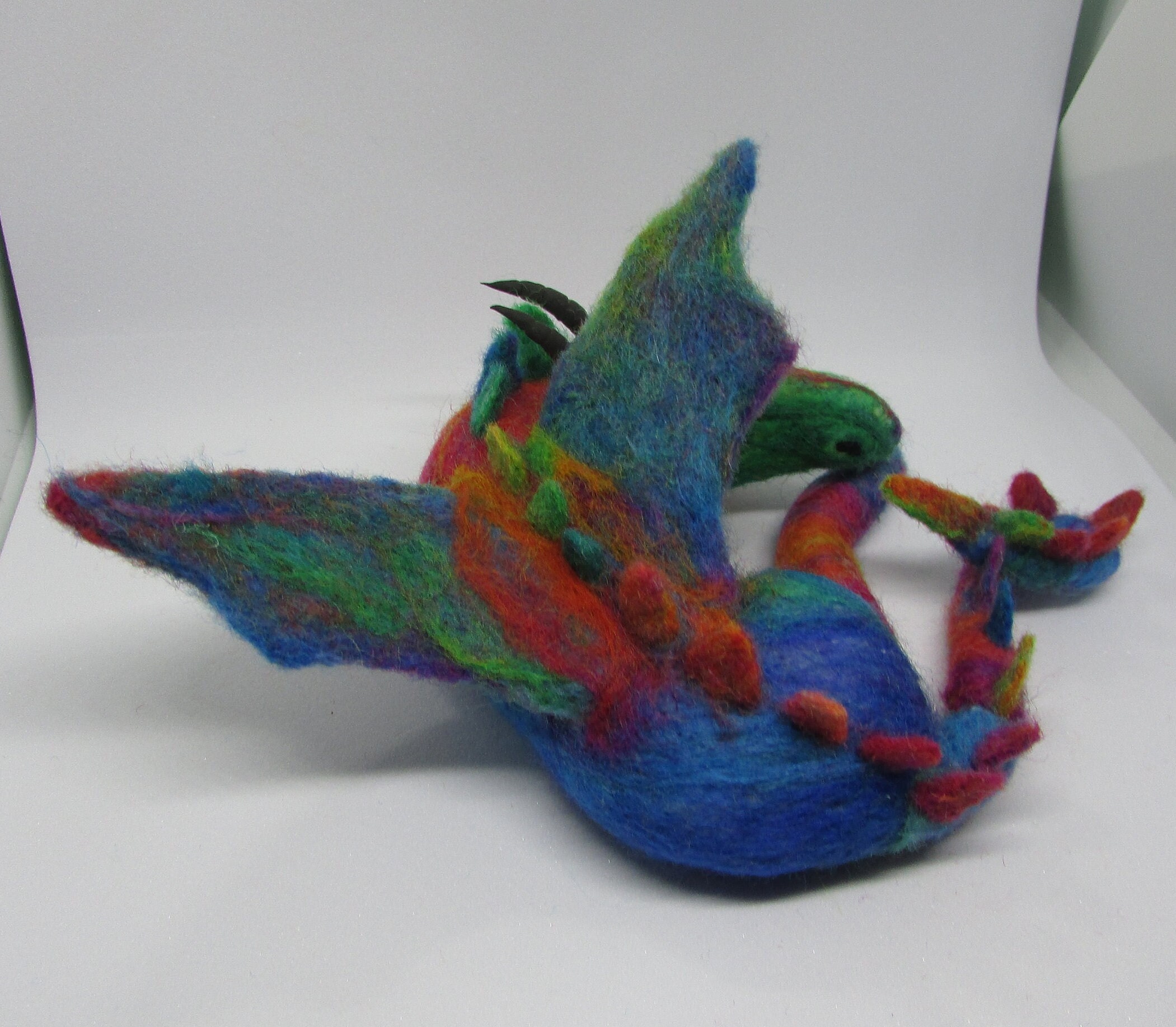 Sleeping Dragon Lucky Rainbow Dragon Needle Felted Baby Dragon Cute ...