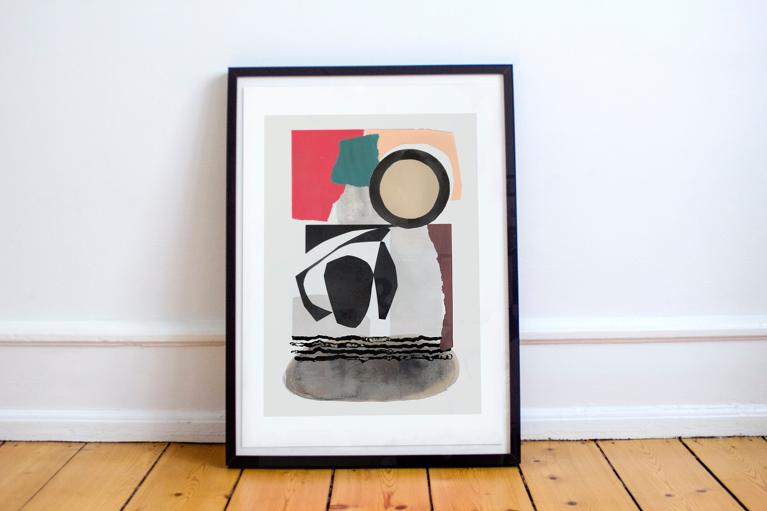 Collage Art Print 'abstract Forms 02'. Minimal Shapes, Neutral Wall ...