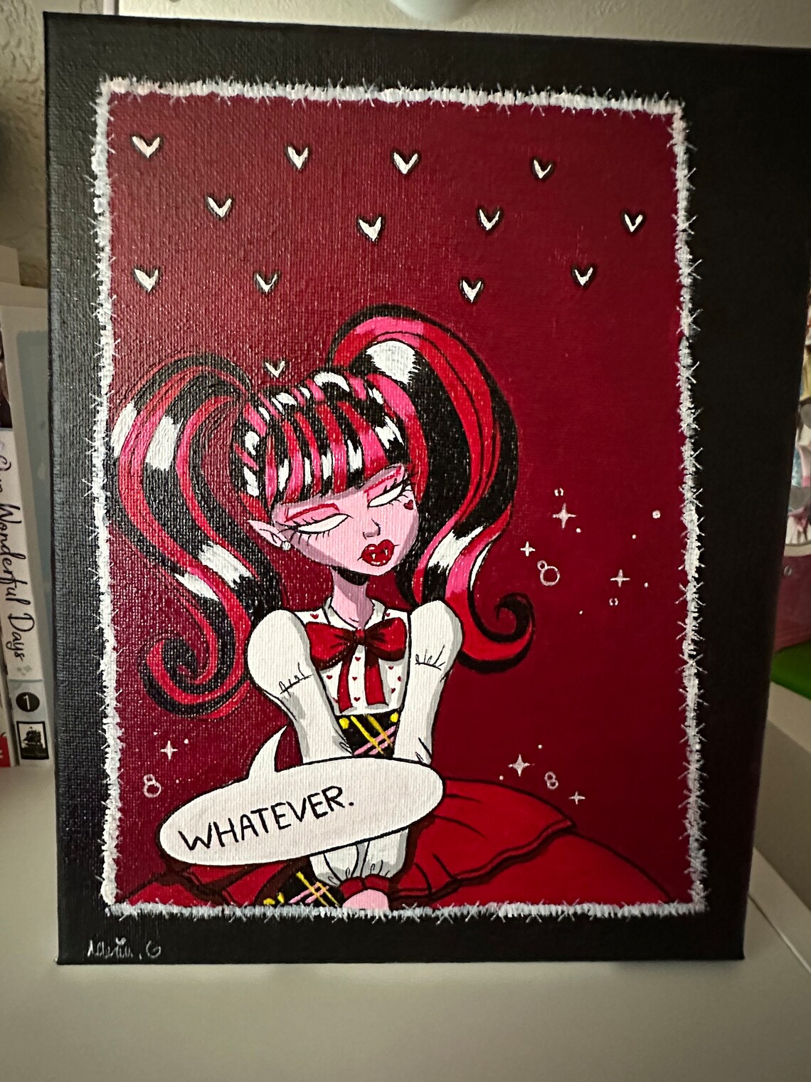 Vampire Goth Girl Canvas Painting - Etsy