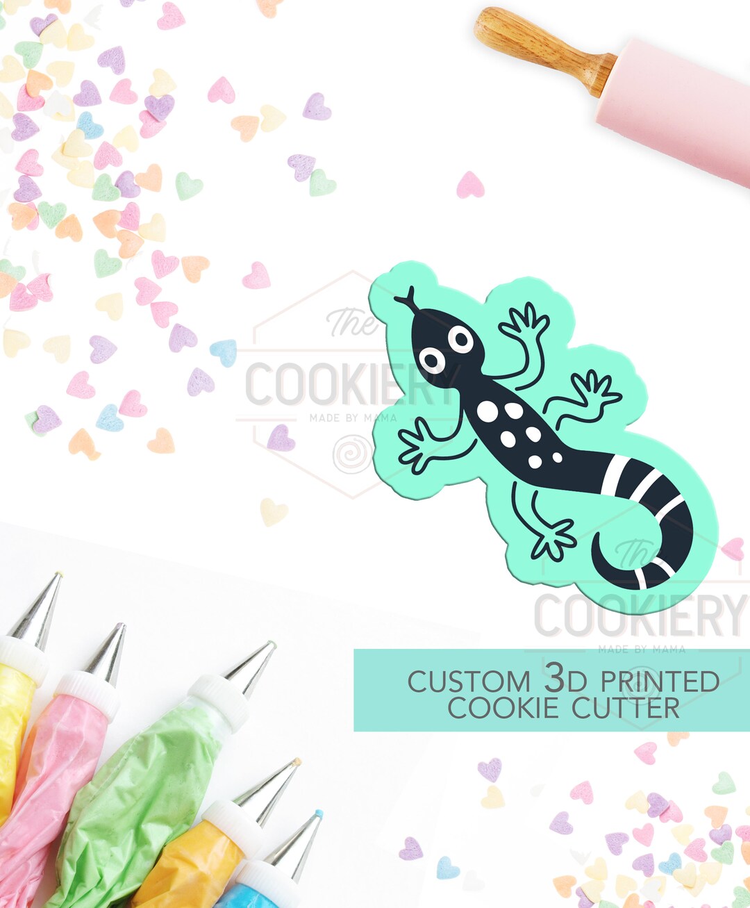 Gecko Cookie Cutter - Lizard Cookie Cutter - 3D Printed Cookie Cutter ...