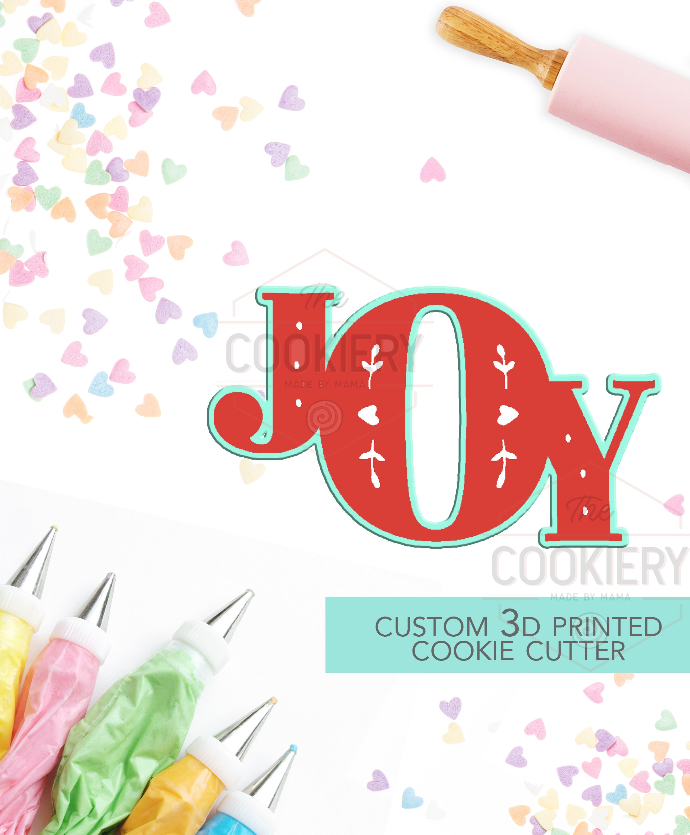 Joy Cookie Cutter With Cut Out Christmas Cookie Cutter - Etsy