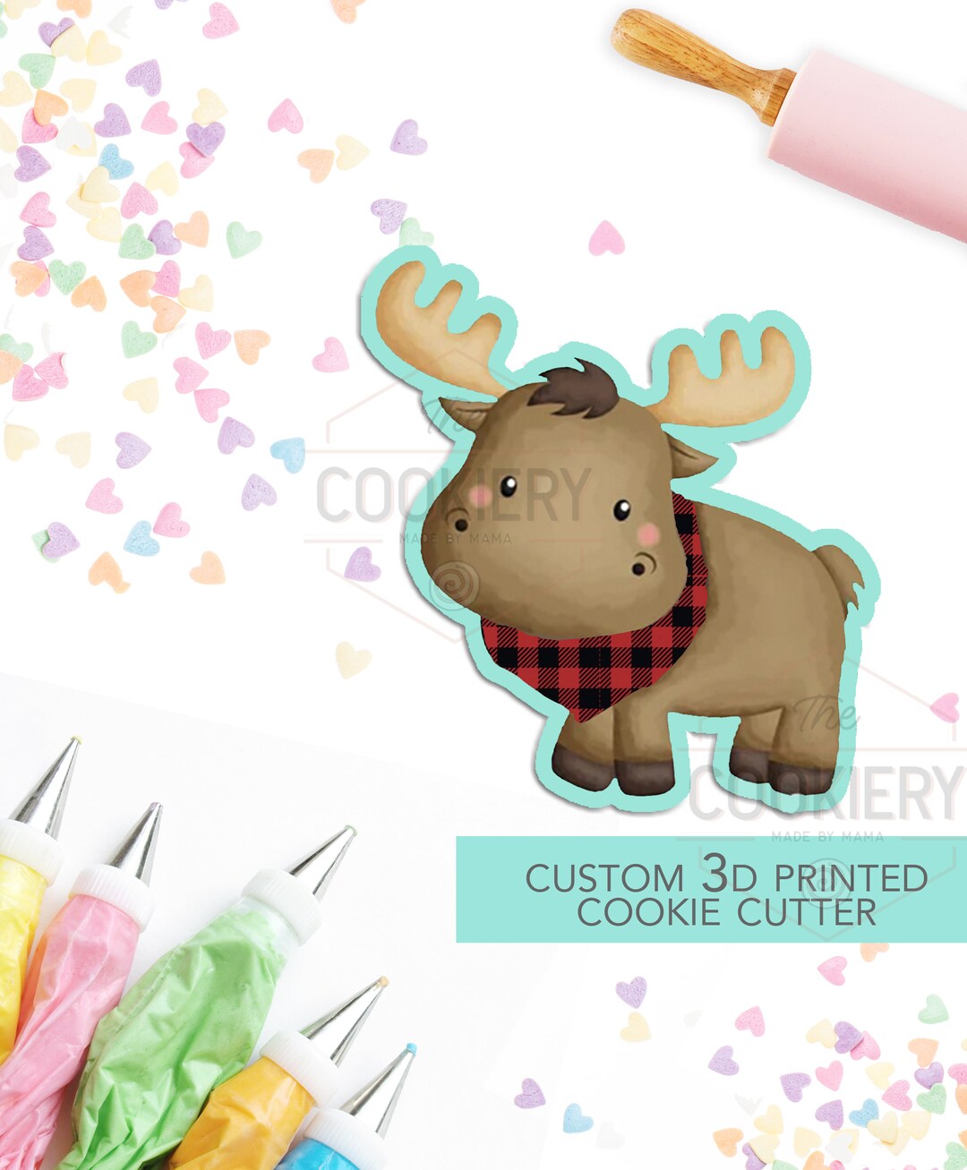 Moose Cookie Cutter - Camping Cookie Cutter - 3D Printed Cookie Cutter ...