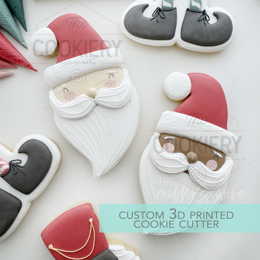 Santa Head Cookie Cutter - Christmas Cookie Cutter - 3D Printed Cookie ...