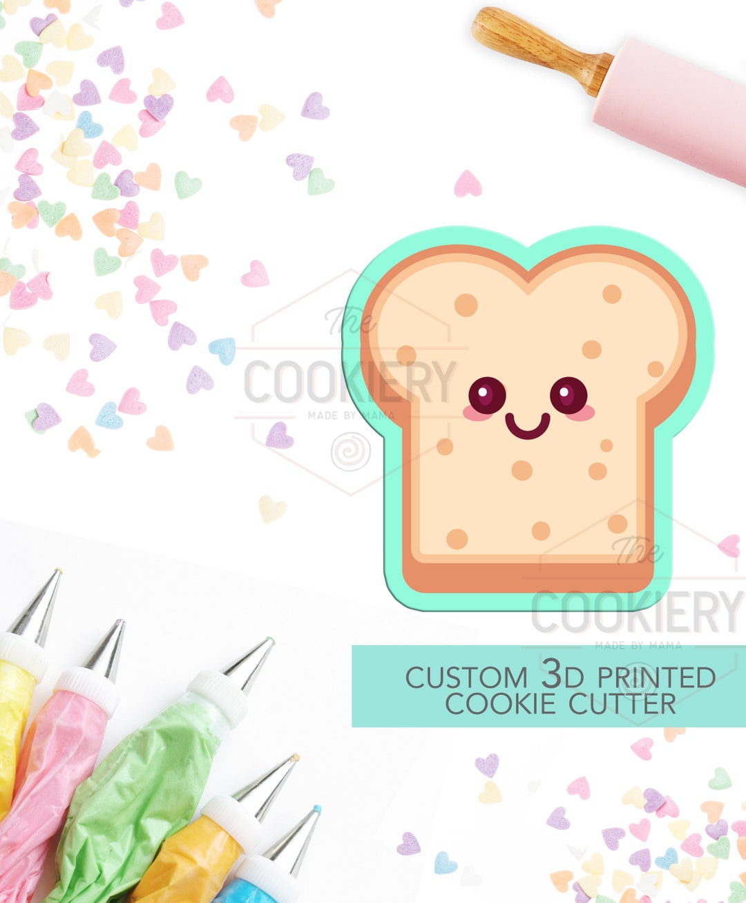 Slice of Toast Cookie Cutter - Breakfast Food Cookie Cutter - 3D ...