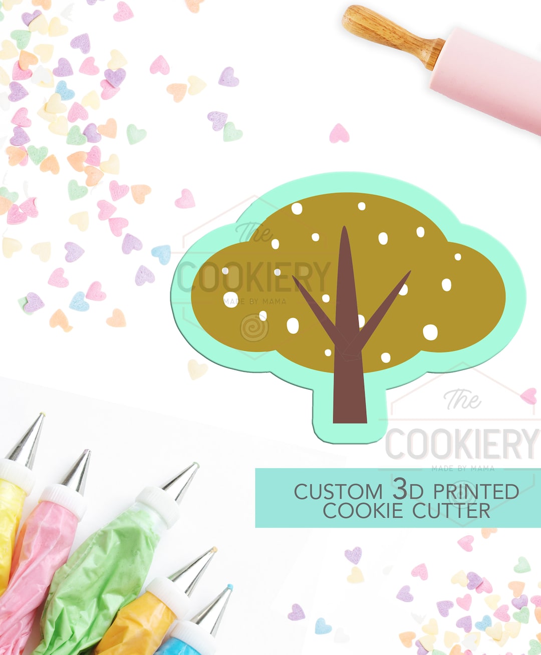 Hand Drawn Tree Cookie Cutter - Tree Cookie Cutter - 3D Printed Cookie ...
