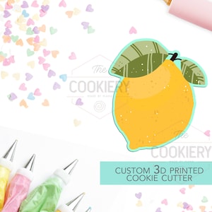 Lemon With Leaves Cookie Cutter - Fruit Cookie Cutter - 3D Printed ...