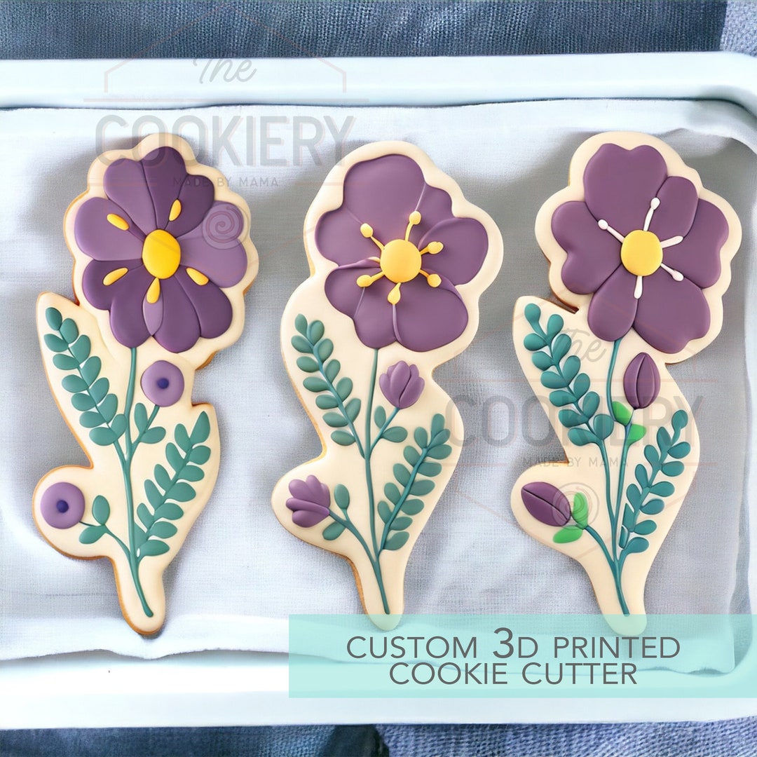 Tall Skinny Violet - Garden Cookie Cutter - Spring Cookie Cutter - 3D ...