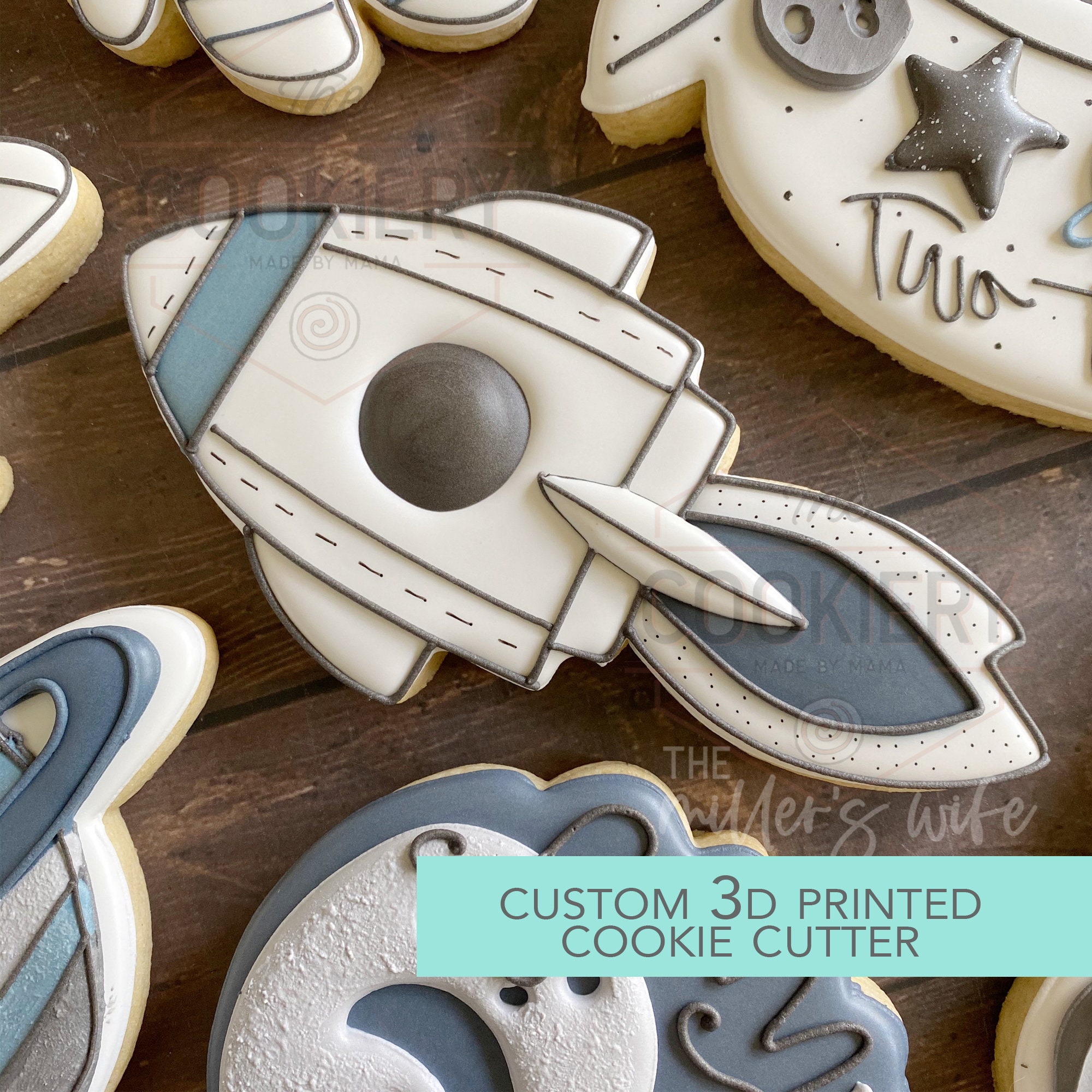Space Ship Cookie Cutter - Space Cookie Cutter - 3D Printed Cookie ...