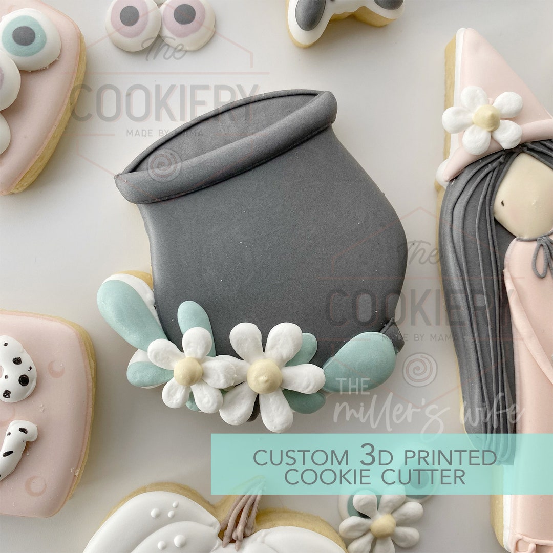 Leafy Cauldron Cookie Cutter - Halloween Cookie Cutter - 3D Printed ...