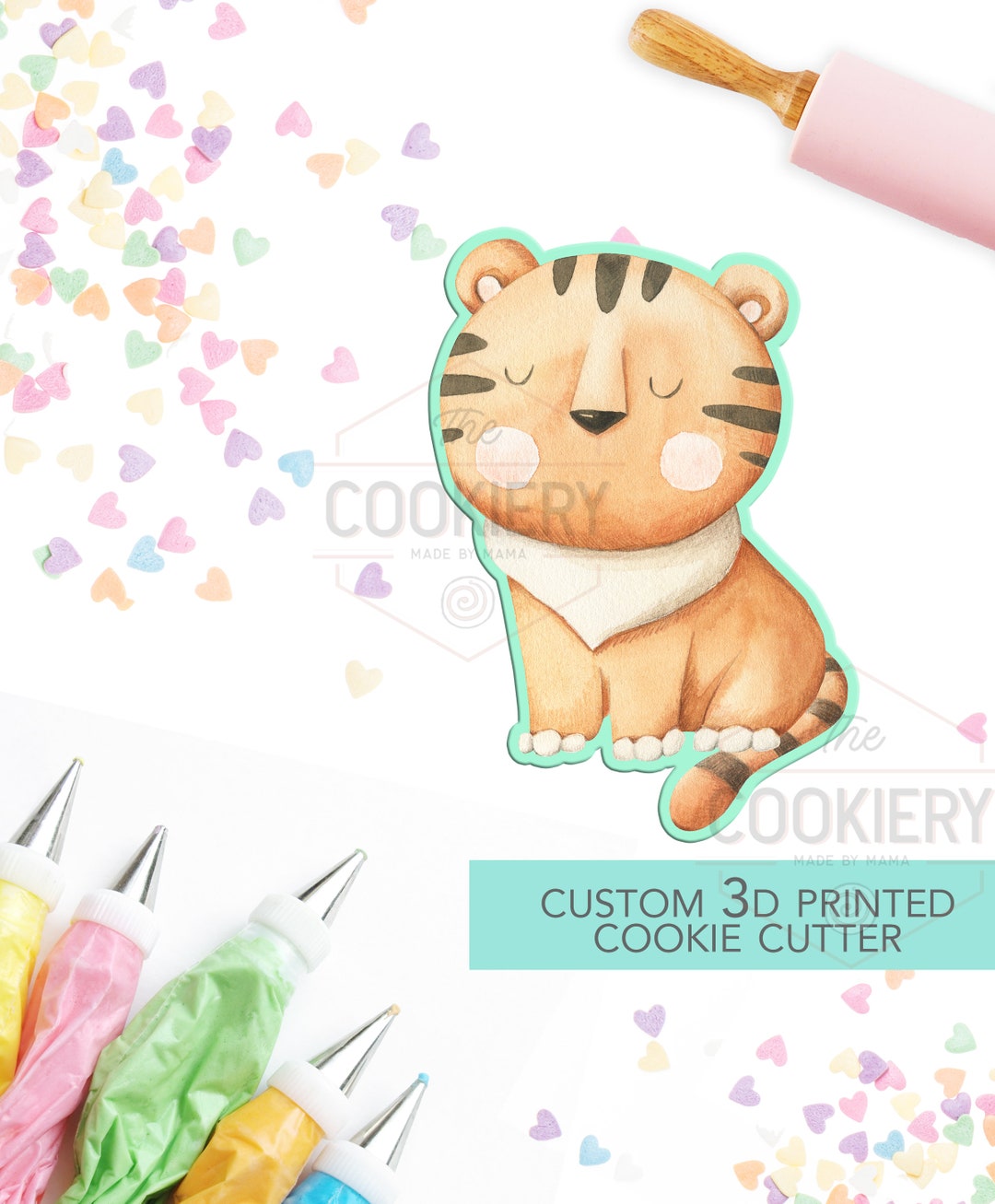 Tiger Cookie Cutter - Jungle Safari Cookie Cutter - 3D Printed Cookie ...