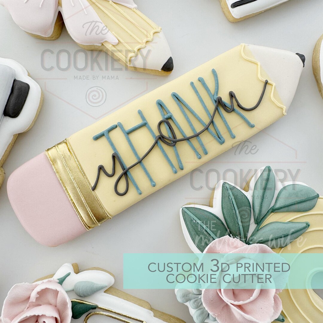 Long Skinny Pencil Cookie Cutter - Back to School - 3D Printed Cookie ...
