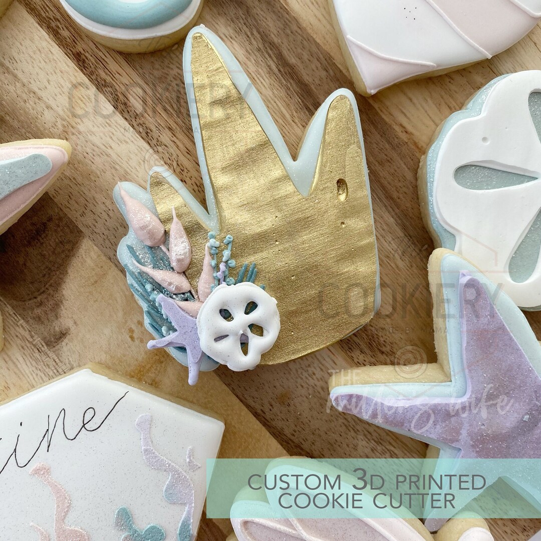 Mermaid Crown Cookie Cutter - Under the Sea Cookie Cutter - 3D Printed ...