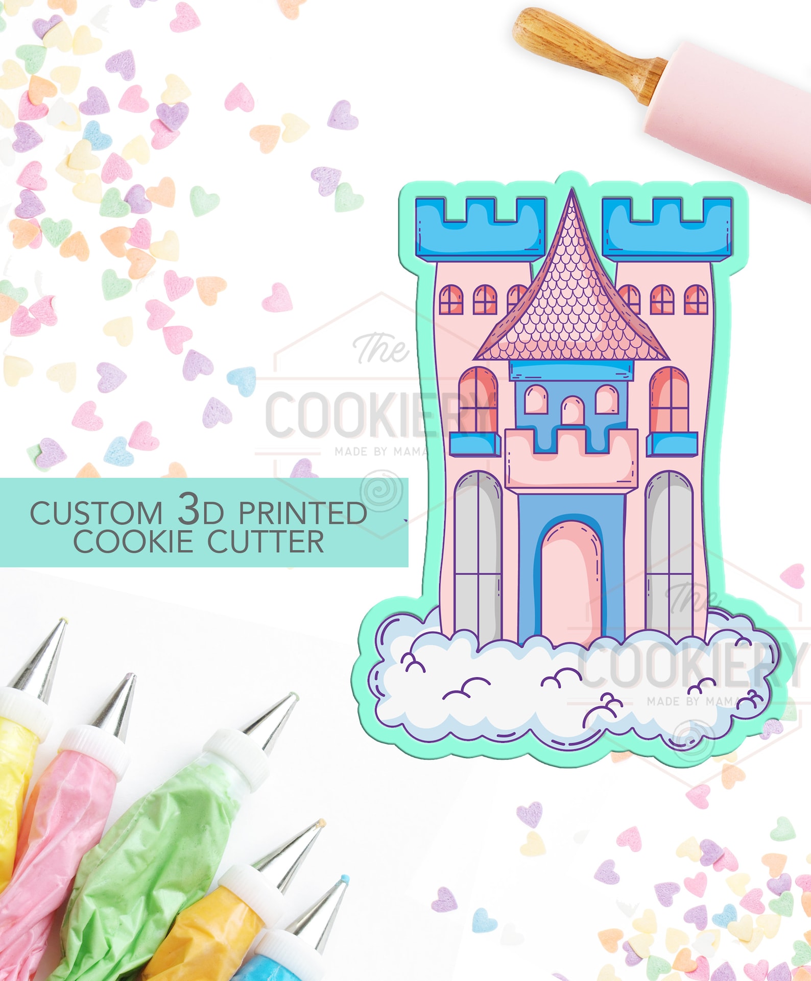 Castle on Clouds Cookie Cutter - Princess Castle Cutter - 3D Printed ...