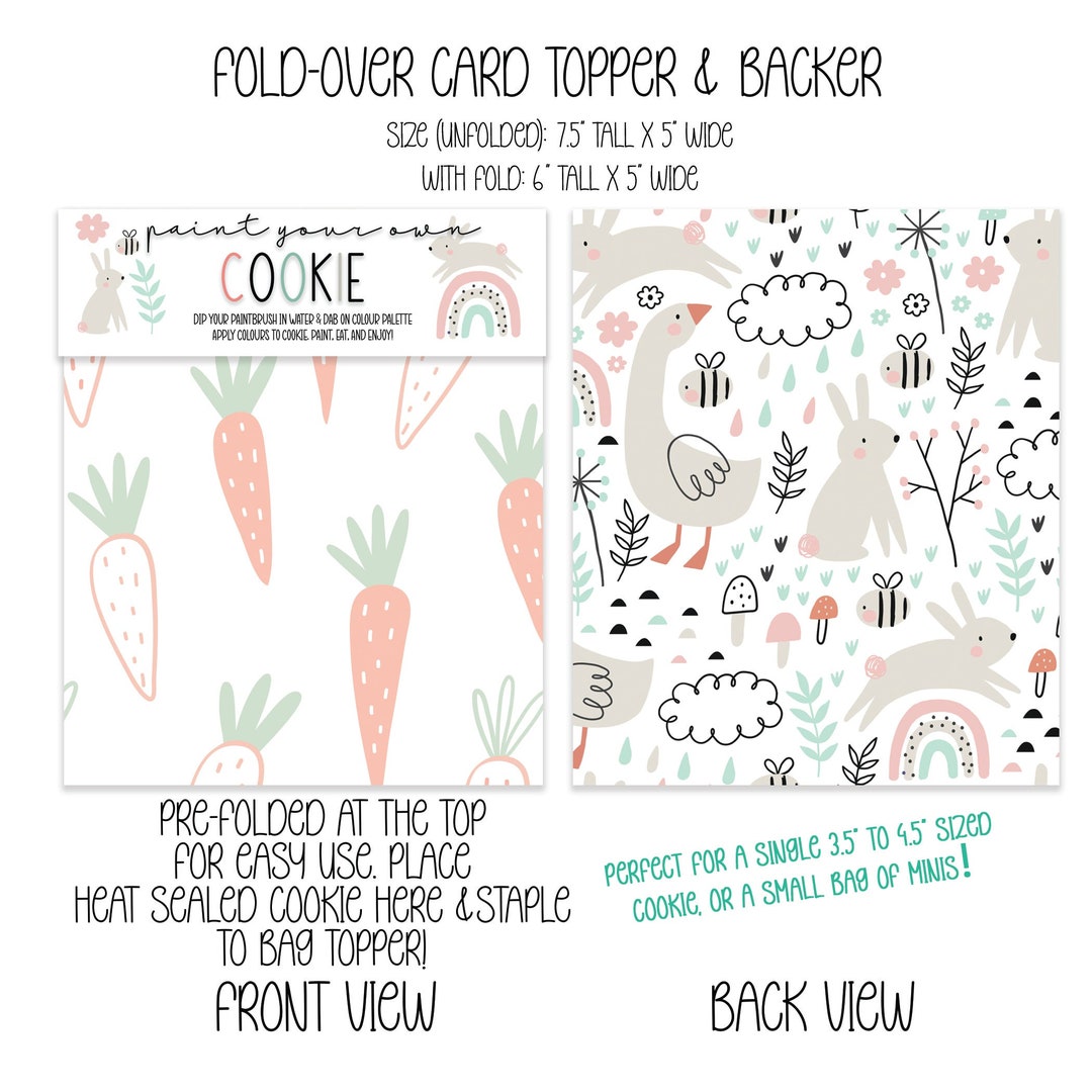 Easter Paint Your Own PYO Doodles white Bag Topper & Backer the ...