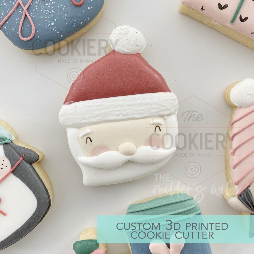 Santa Face Cookie Cutter - Christmas Cookie Cutter - 3D Printed Cookie ...