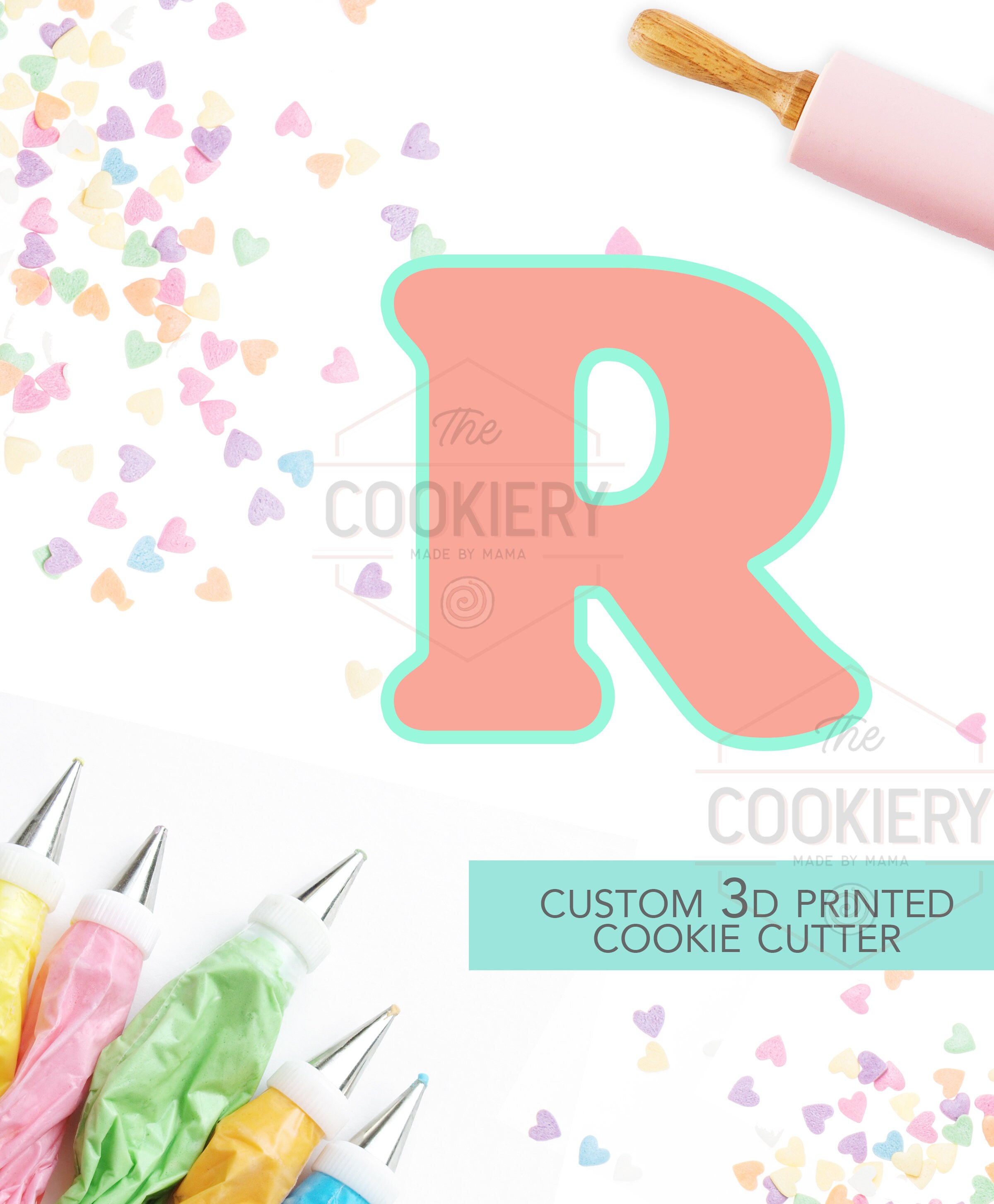 Alphabet Letter Cookie Cutter - Block Letter Cookie Cutter - Letter R ...