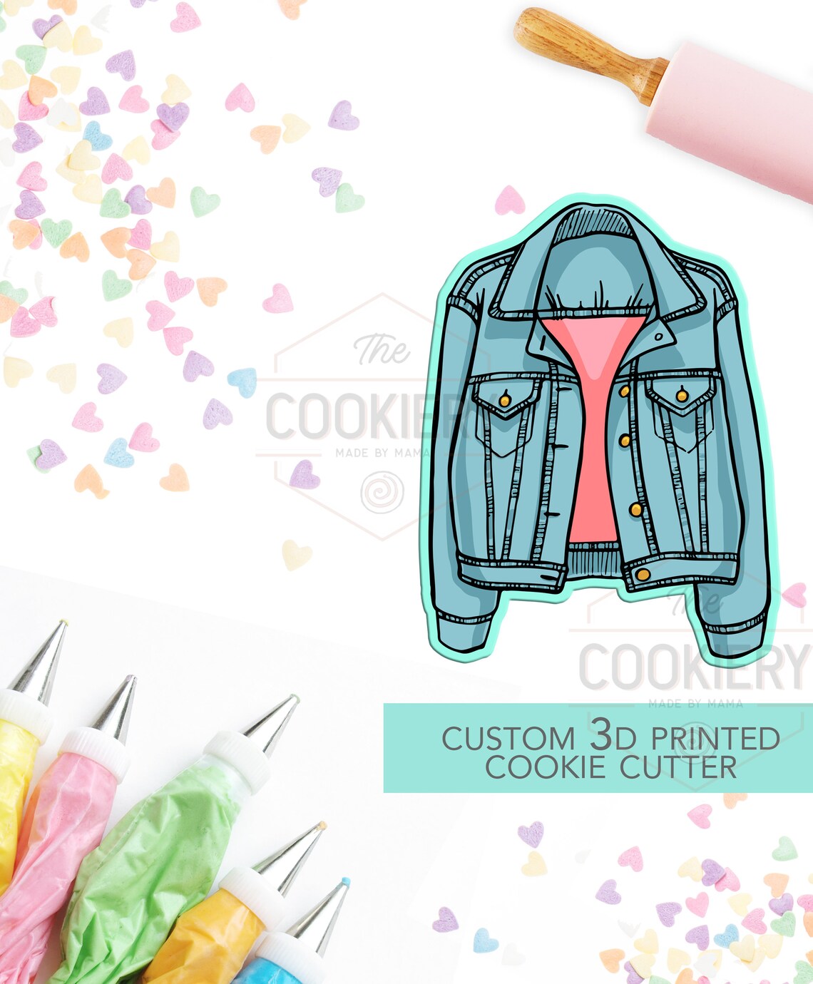 Jean Jacket Cookie Cutter - Denim Jacket Cookie Cutter - Fashion Cookie ...