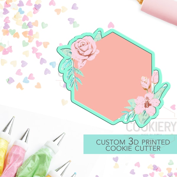 Floral Plaque Cookie Cutter - Etsy