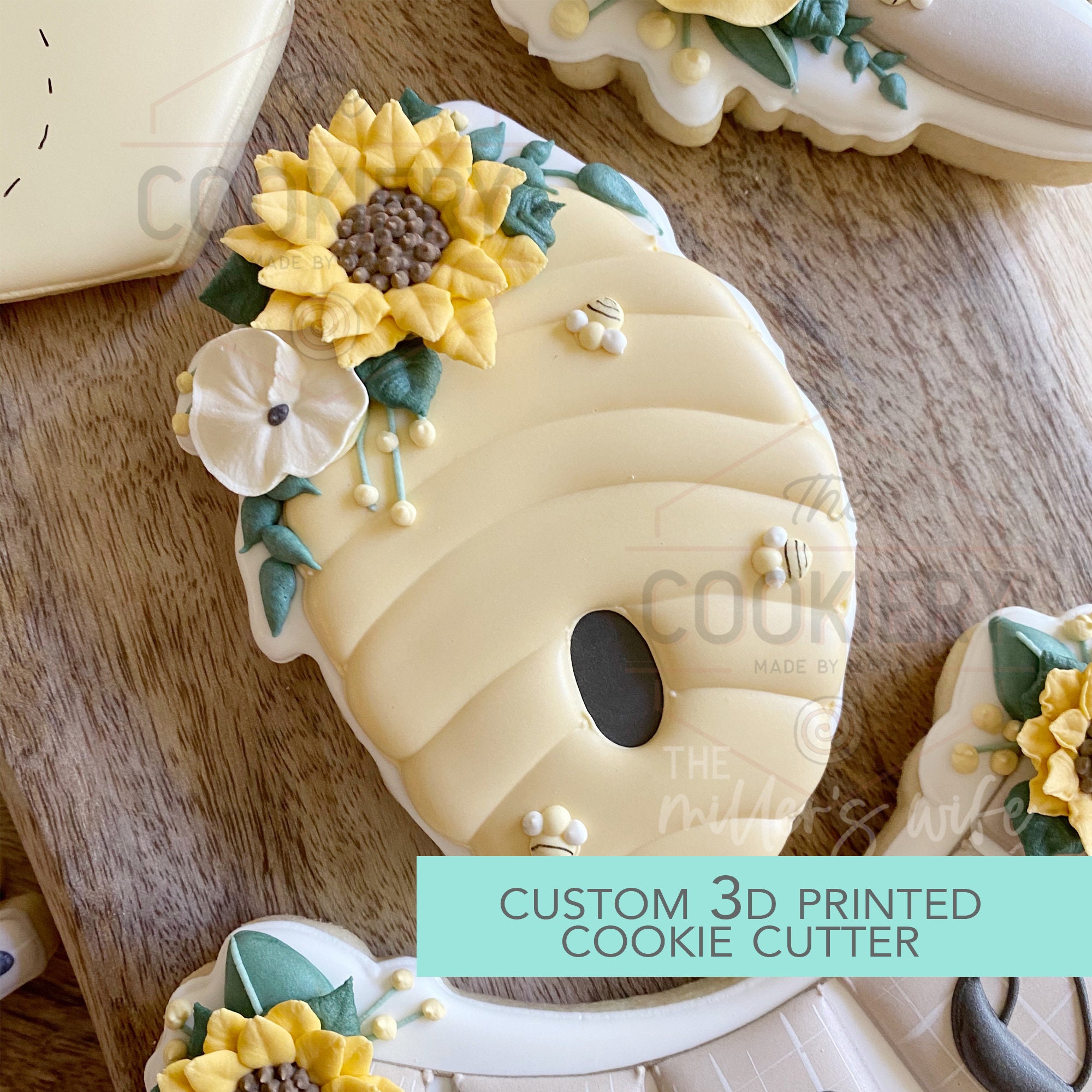 Floral Beehive Cookie Cutter Birthday Cookie Cutter 3D - Etsy